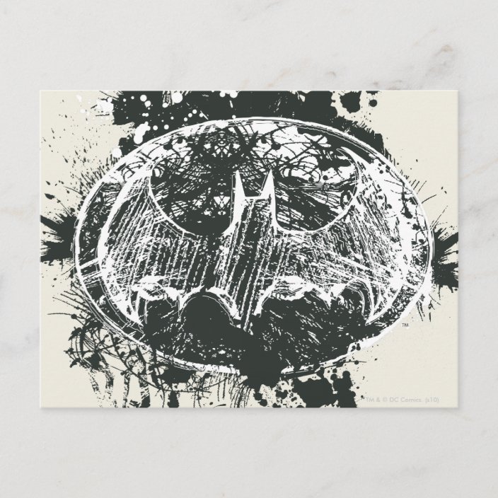 Batman Grunge Splatter Sketch Postcard | Zazzle.com