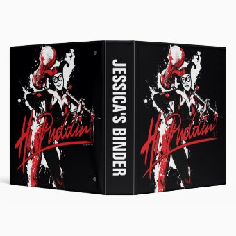 Batman | Harley Quinn "Hi Puddin'" Ink Art Binder | Zazzle