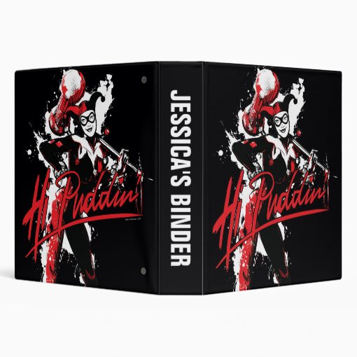 Batman | Harley Quinn "Hi Puddin'" Ink Art Binder | Zazzle