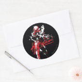 Batman | Harley Quinn "Hi Puddin'" Ink Art Classic Round Sticker | Zazzle