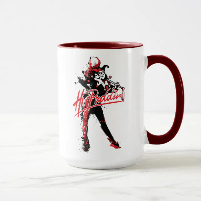 Batman | Harley Quinn "Hi Puddin'" Ink Art Mug | Zazzle