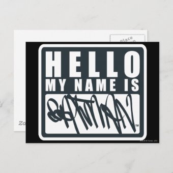 Batman | Hello My Name is Batman Logo Postcard | Zazzle