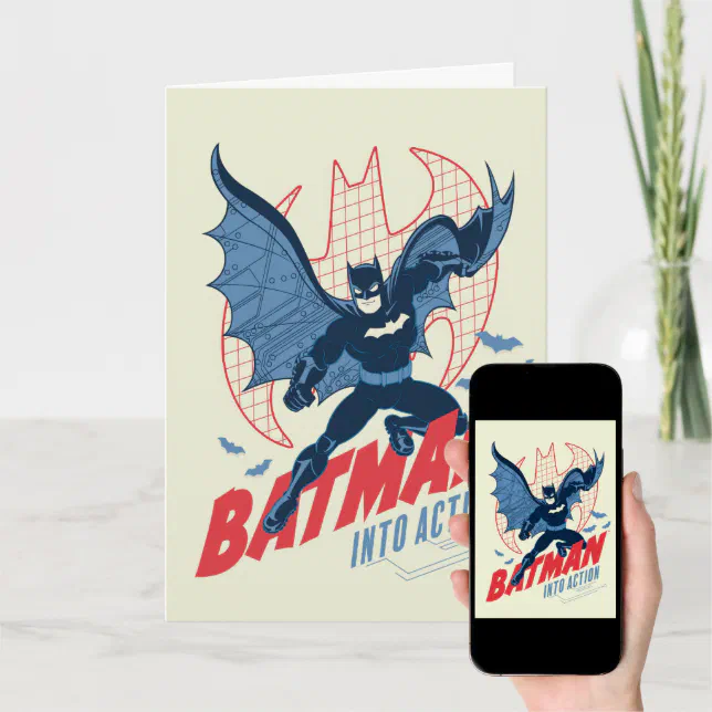 Batman Into Action Card | Zazzle