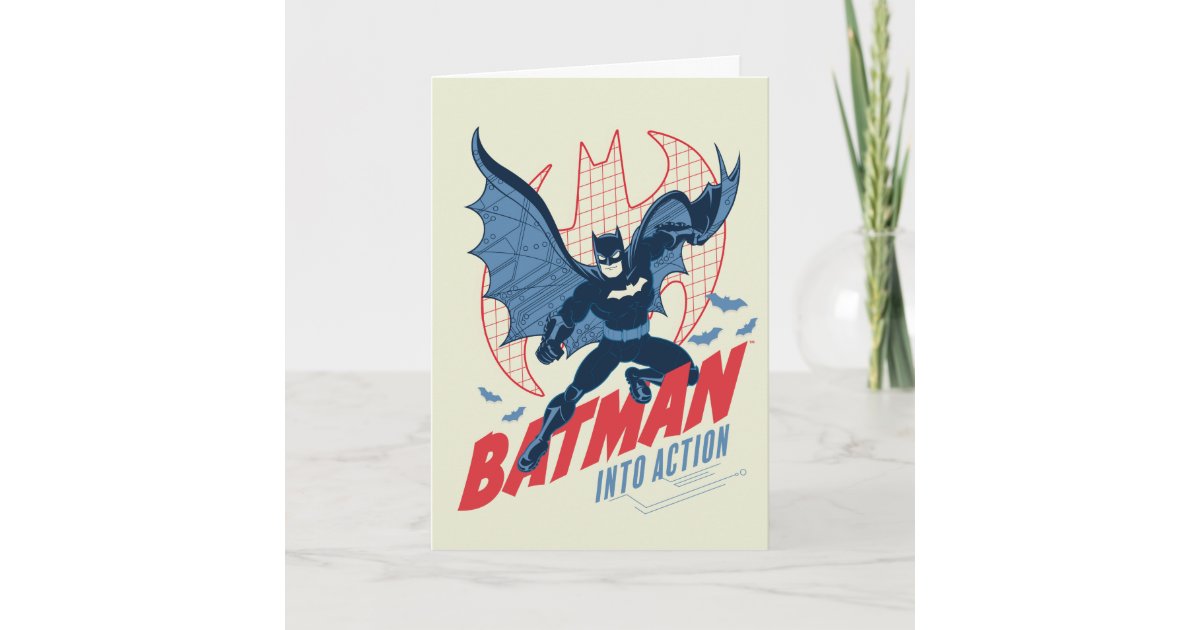 Batman Into Action Card | Zazzle
