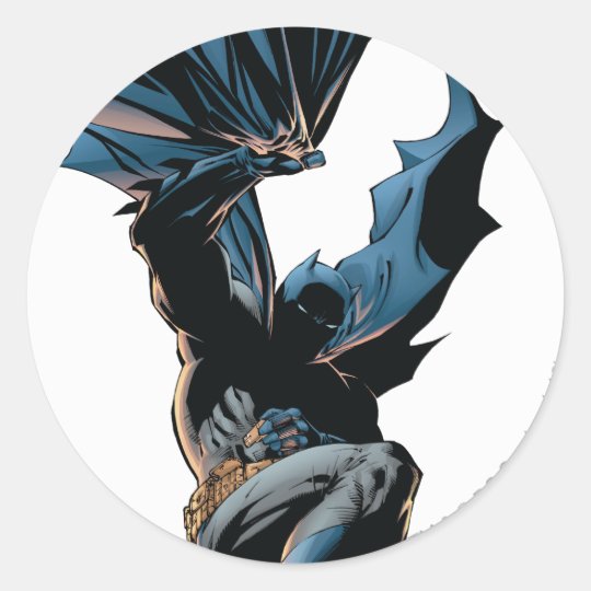 Batman Jumping Down Action Shot Classic Round Sticker | Zazzle.com