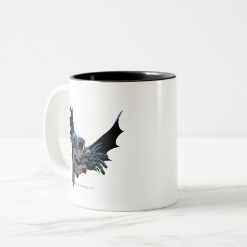 Batman Jumping Forward, Yell Two-Tone Coffee Mug | Zazzle
