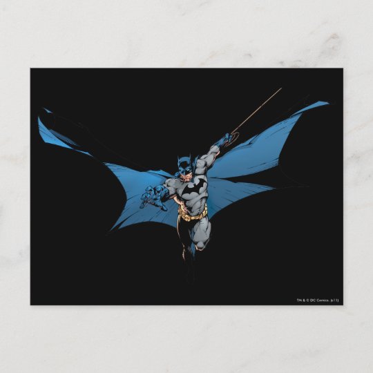 Batman leaps with rope postcard | Zazzle.com