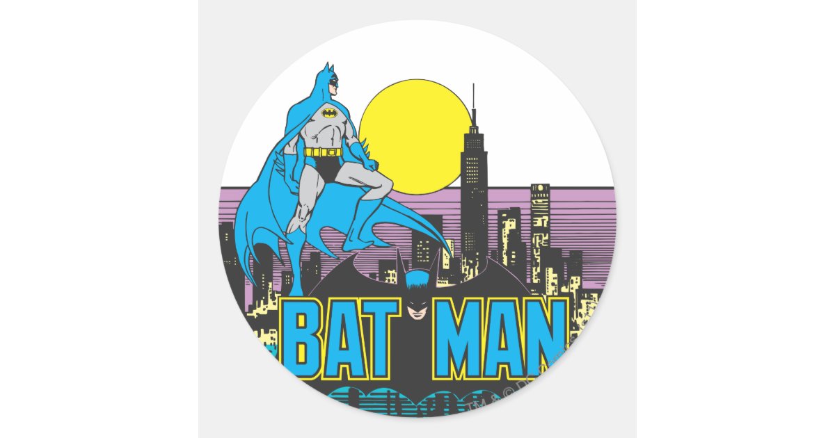 Batman & Letters Classic Round Sticker | Zazzle