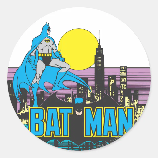 Batman & Letters Classic Round Sticker | Zazzle
