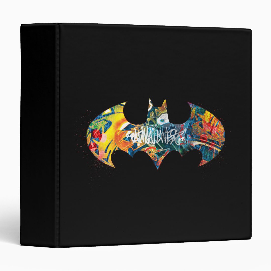 Batman Logo Neon/80s Graffiti Binder | Zazzle