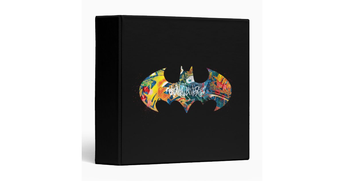 Batman Logo Neon 80's Graffiti Binder | Zazzle