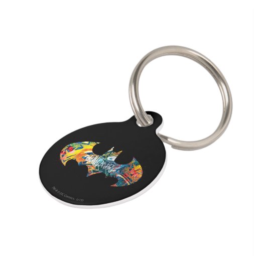Batman Logo Neon/80s Graffiti Pet Name Tag | Zazzle