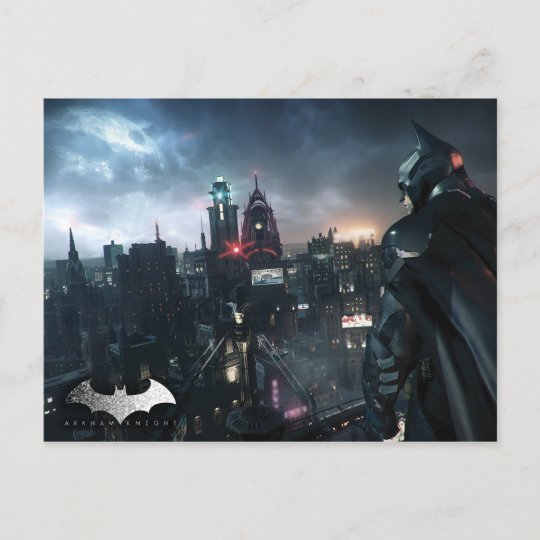 Batman Looking Over City Postcard | Zazzle.com