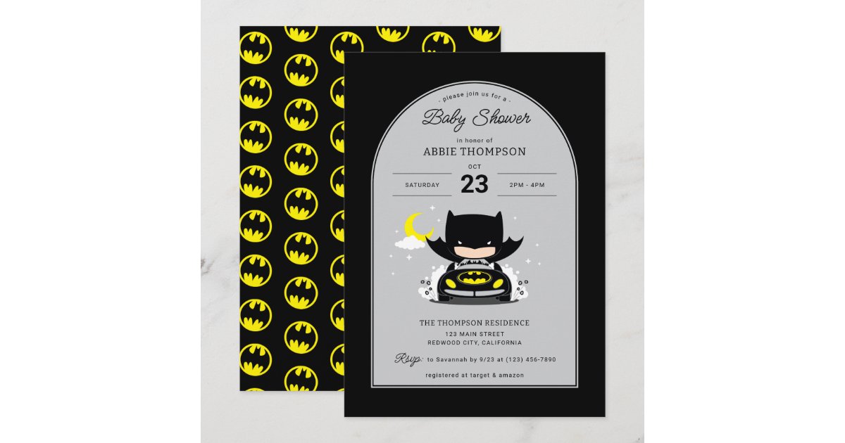 Batman - Moon and Stars Baby Shower Invitation | Zazzle
