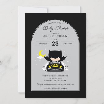 Batman - Moon and Stars Baby Shower Invitation | Zazzle