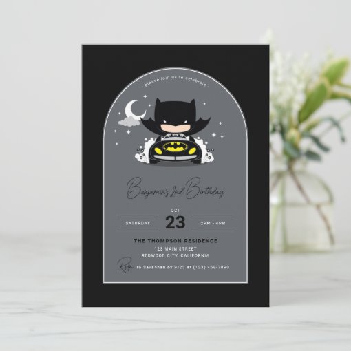 Batman - Moon and Stars Birthday Invitation | Zazzle