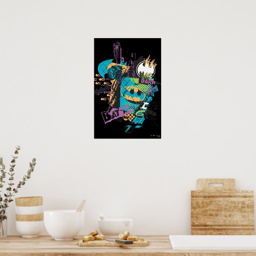 Batman Neon The Dark Knight Collage Poster | Zazzle