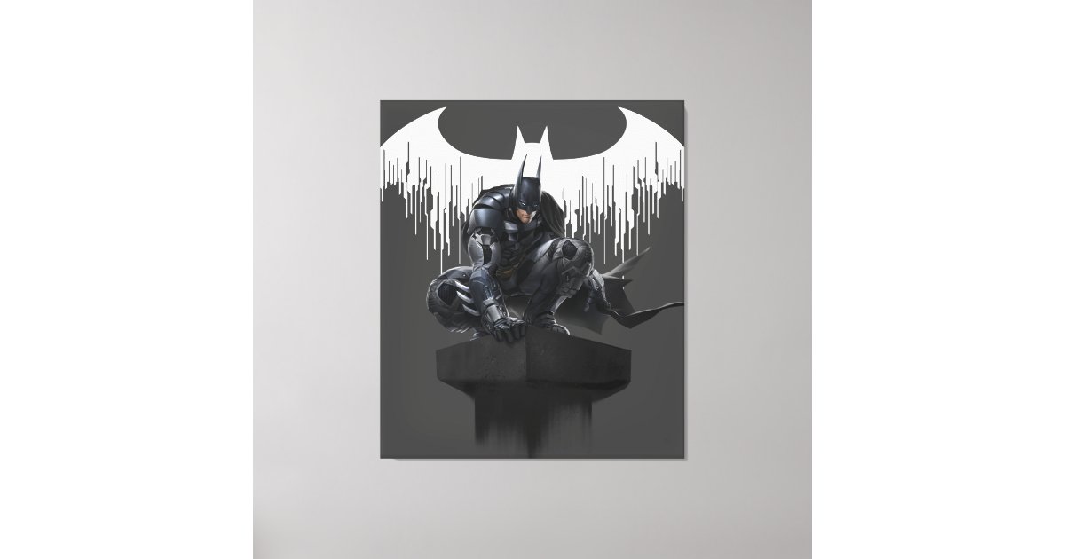 Batman Perched on a Pillar Canvas Print | Zazzle