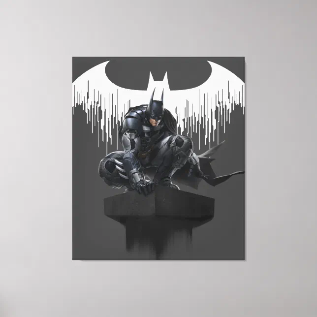 Batman Perched on a Pillar Canvas Print | Zazzle