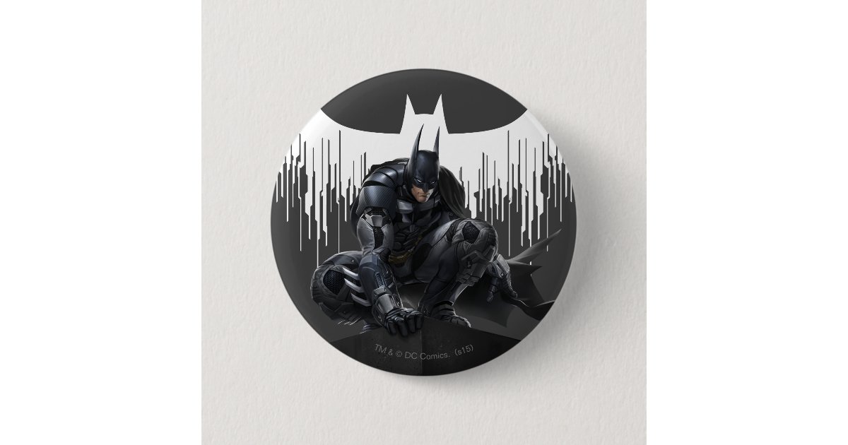 Batman Perched on a Pillar Pinback Button | Zazzle