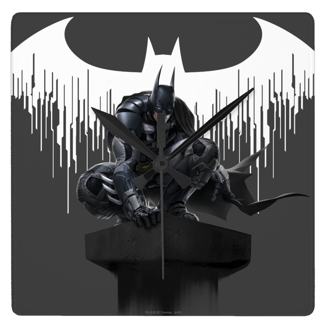 Batman Perched on a Pillar Square Wall Clock | Zazzle