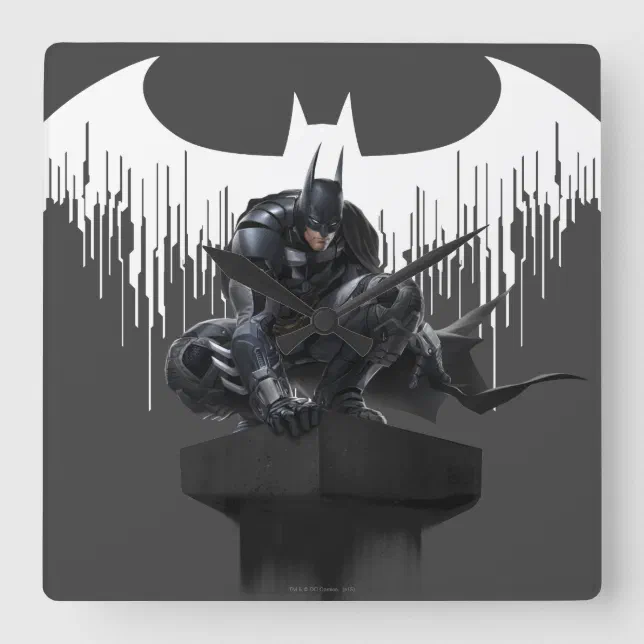 Batman Perched on a Pillar Square Wall Clock | Zazzle