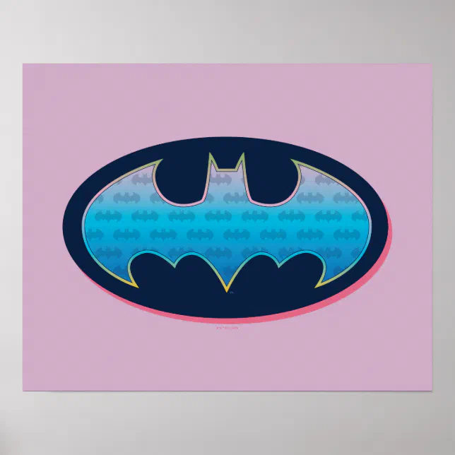 Batman | Pink & Blue Symbol Poster | Zazzle