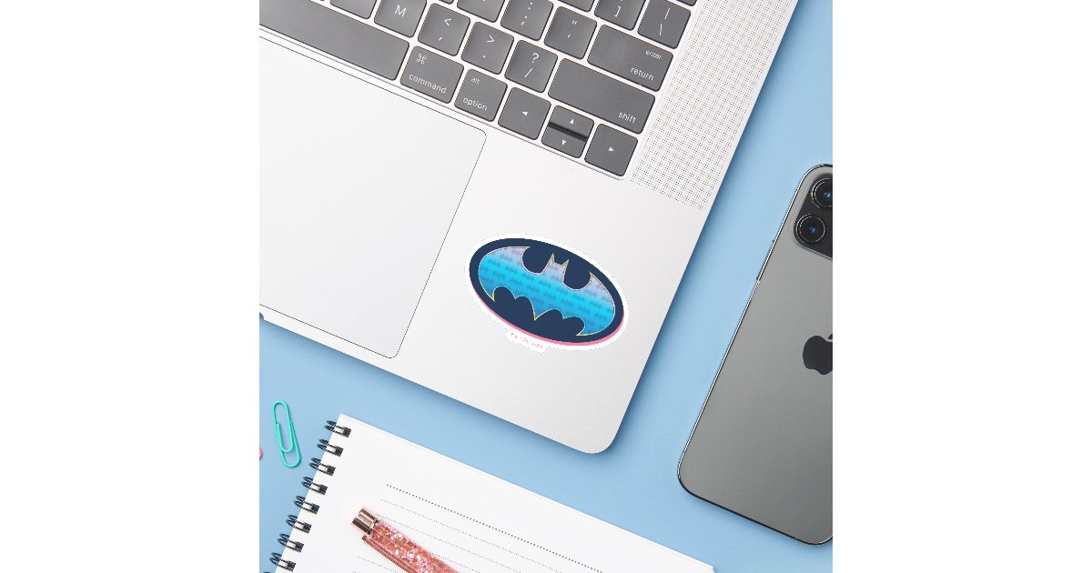 Batman | Pink & Blue Symbol Sticker | Zazzle