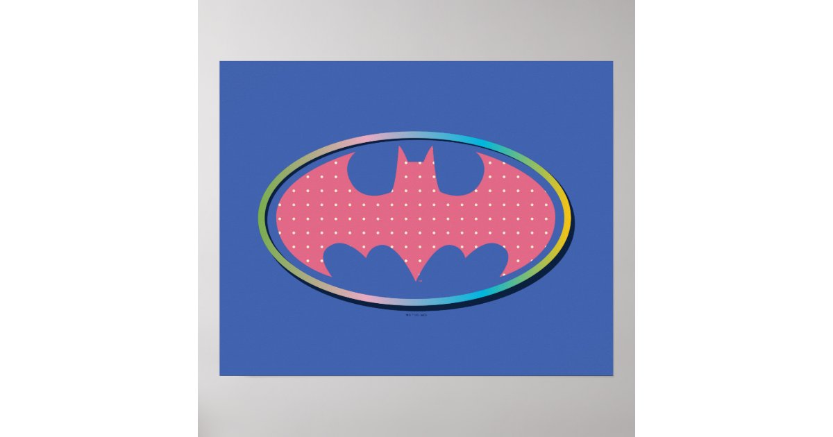 Batman | Pink Polka Dot Logo Poster | Zazzle