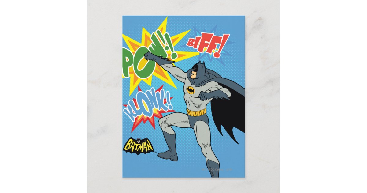 Batman Punching Graphic Postcard | Zazzle