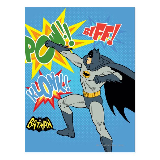 Batman Punching Graphic Postcard | Zazzle.com