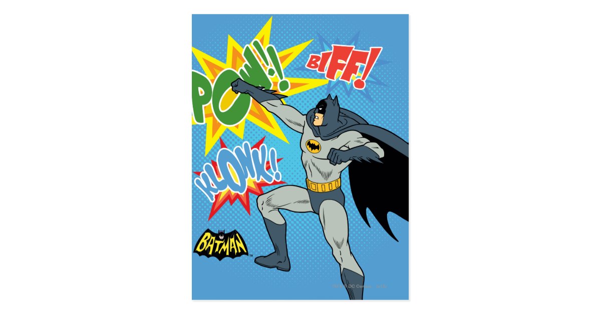 Batman Punching Graphic Postcard | Zazzle.com