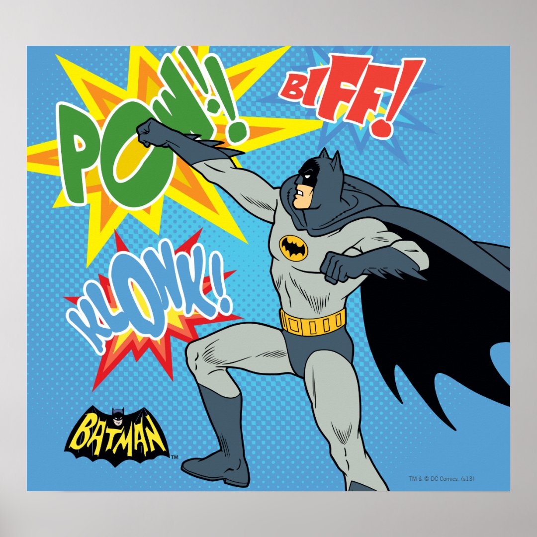 Batman Punching Graphic Poster | Zazzle