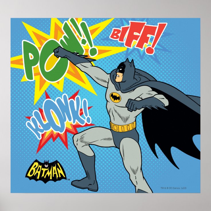 Batman Punching Graphic Poster | Zazzle