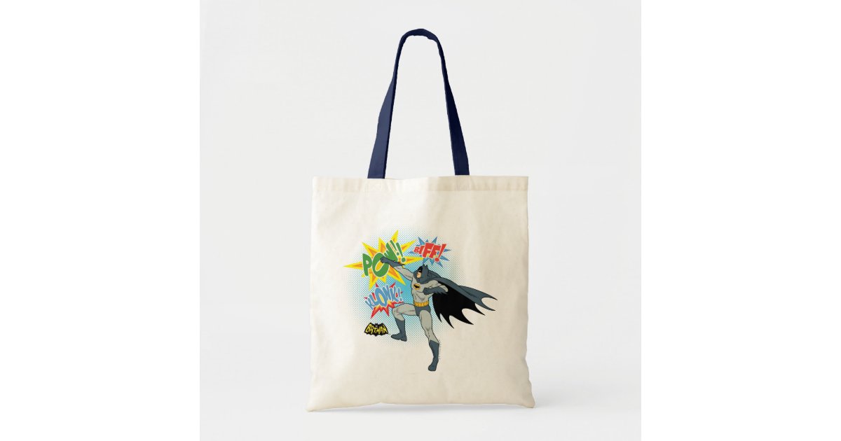 Batman Punching Graphic Tote Bag | Zazzle