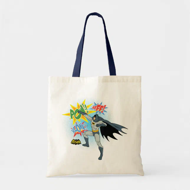 Batman Punching Graphic Tote Bag | Zazzle