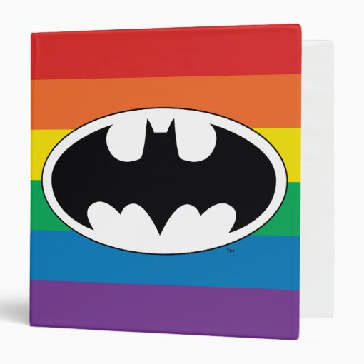 Batman Rainbow Logo 3 Ring Binder | Zazzle