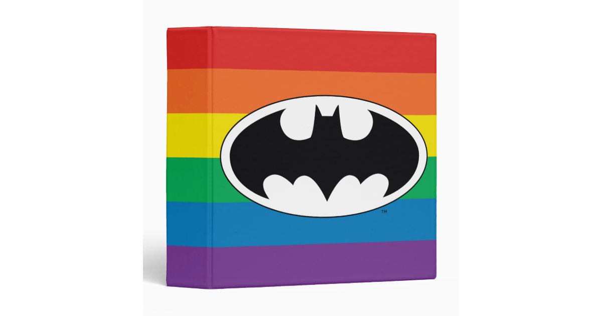 Batman Rainbow Logo 3 Ring Binder | Zazzle