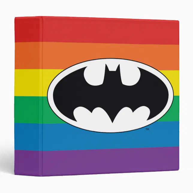 Batman Rainbow Logo 3 Ring Binder | Zazzle