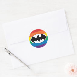 Batman Rainbow Logo Classic Round Sticker | Zazzle