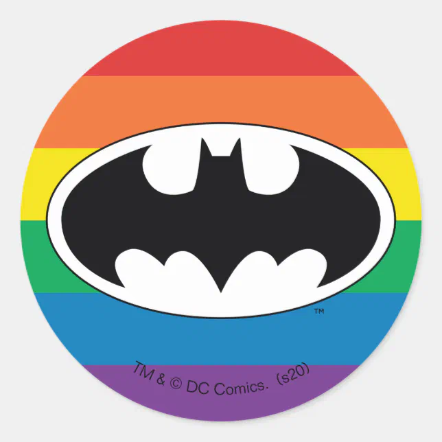 Batman Rainbow Logo Classic Round Sticker | Zazzle