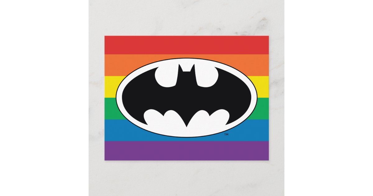 Batman Rainbow Logo Invitation Postcard | Zazzle