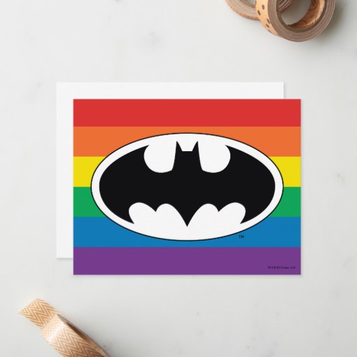 Batman Rainbow Logo Note Card | Zazzle