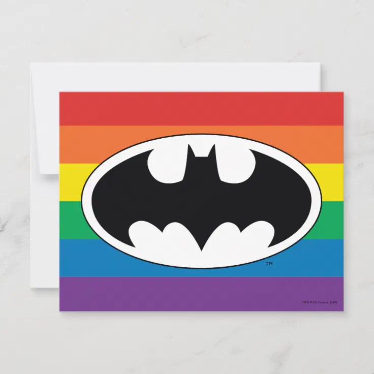 Batman Rainbow Logo Note Card | Zazzle