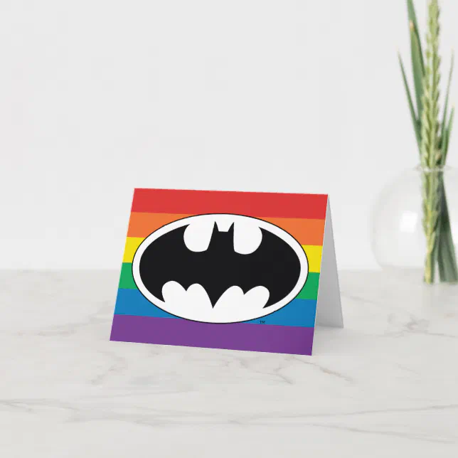 Batman Rainbow Logo Note Card | Zazzle