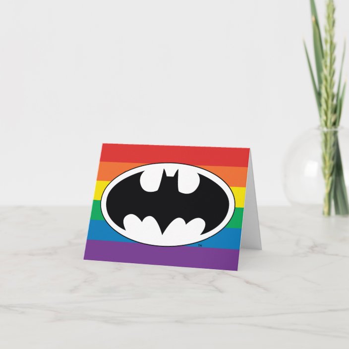 Batman Rainbow Logo Note Card | Zazzle.com