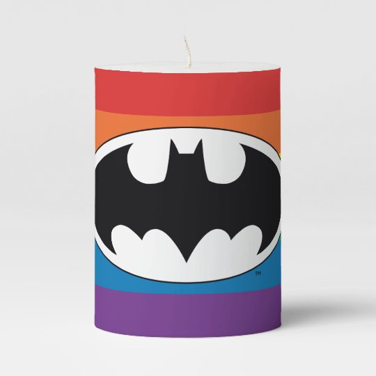 Batman Rainbow Logo Pillar Candle | Zazzle.com