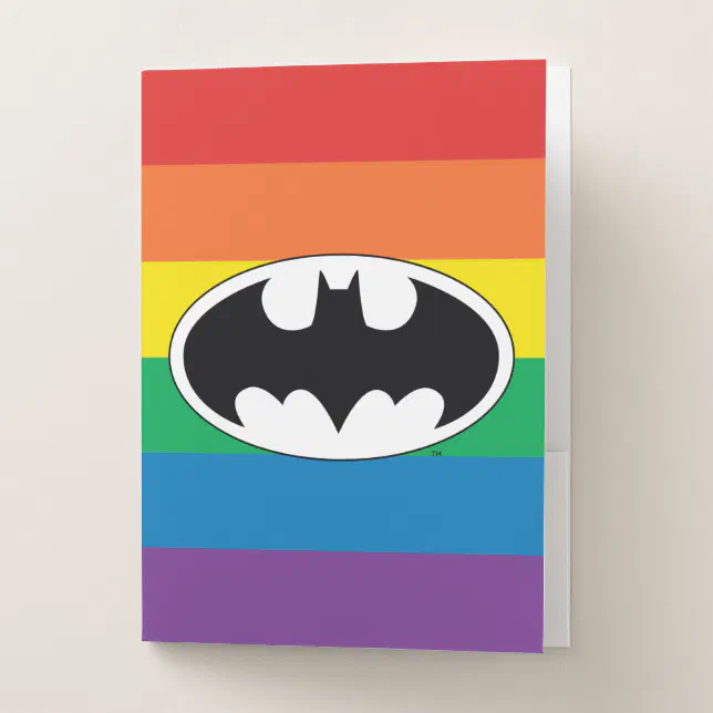 Batman Rainbow Logo Pocket Folder | Zazzle
