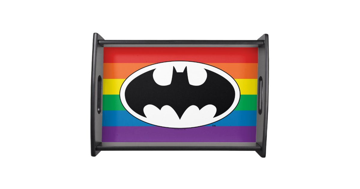 Batman Rainbow Logo Serving Tray | Zazzle