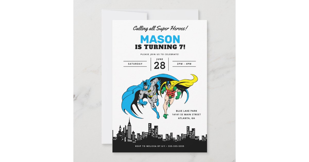 Batman & Robin - Gotham City Birthday Invitation | Zazzle